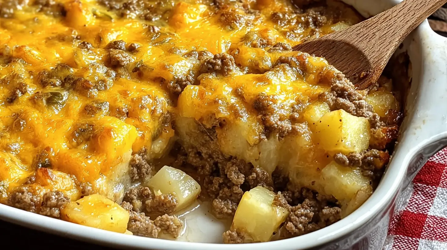 Cheesy Ground Beef & Potato Casserole You Will Love