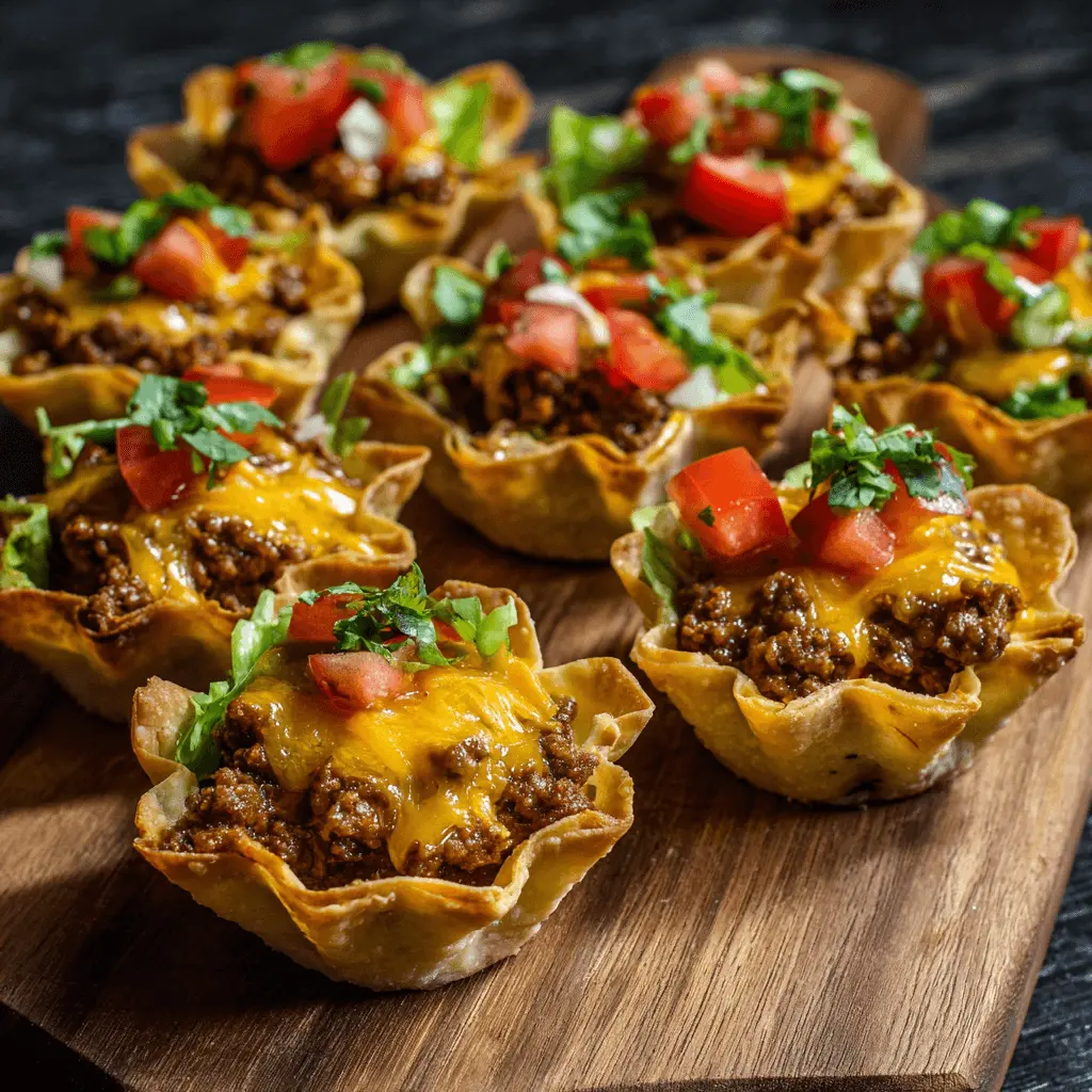 Crunchy Taco Cups: Easy Muffin Tin Tacos with Wonton Wrappers